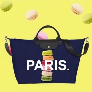 Longchamp | Bags | New Rare Longchamp Le Pliage Paris Macaron Limited ...